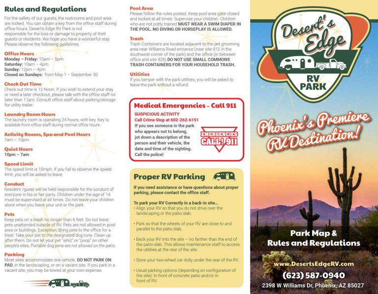 Park Map | Desert’s Edge RV Park | Phoenix Campgrounds Park Map | Desert’s Edge RV Park | Phoenix Campgrounds